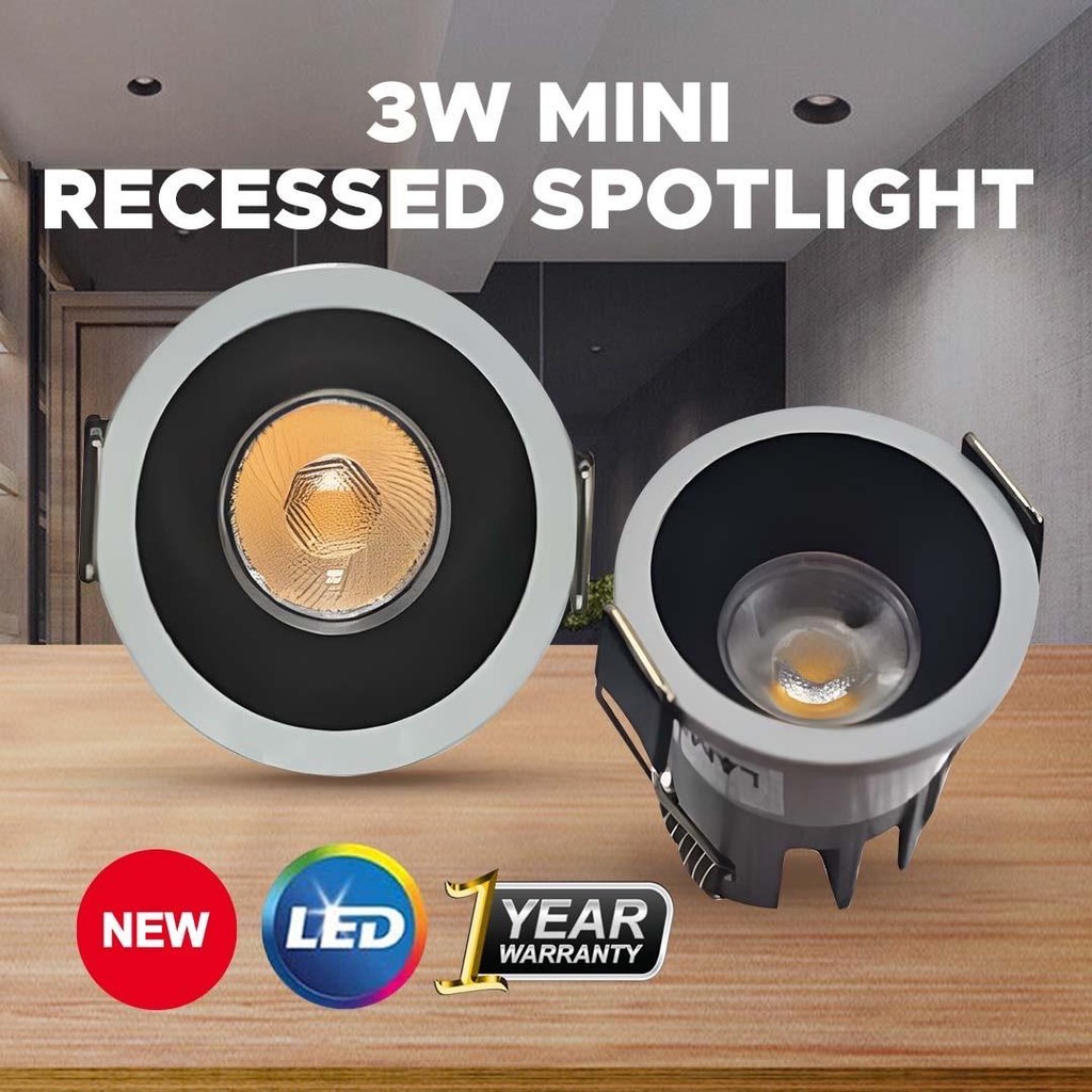 3W MINI LED RECESSED SPOTLIGHT CABINET RACK / DISPLAY SHOWCASE MINI LED ...