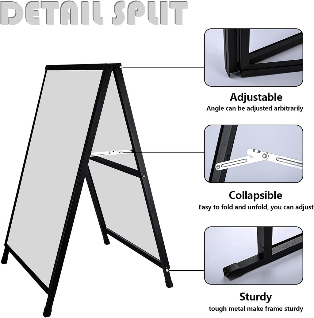 60 x 80 cm A Frame Sign Double-Sided Folding Sandwich Board Heavy Duty ...