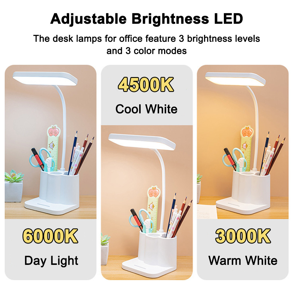 [3 Color Modes] Innohut Adjustable LED Study Lamp Rechargeable Desk ...