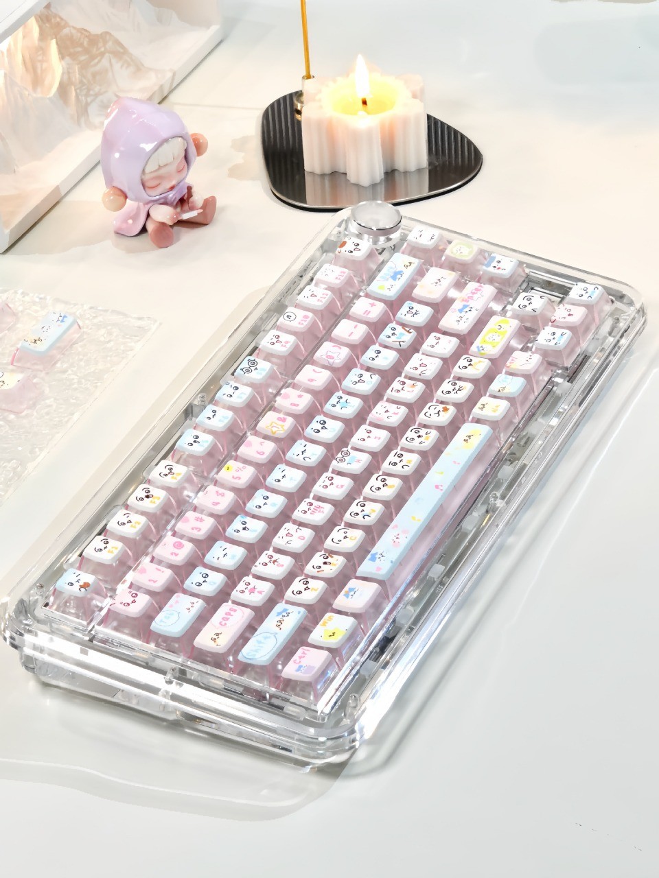 Chiikawa Keycap OEM Profile PC 113 Keys Four-sided Light Transmission ...