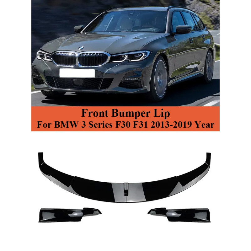 Carbon Fiber Front Bumper Lip Diffuser Spiltter M Tech For BMW 3 Series F30 F31 Front Skrit M ...