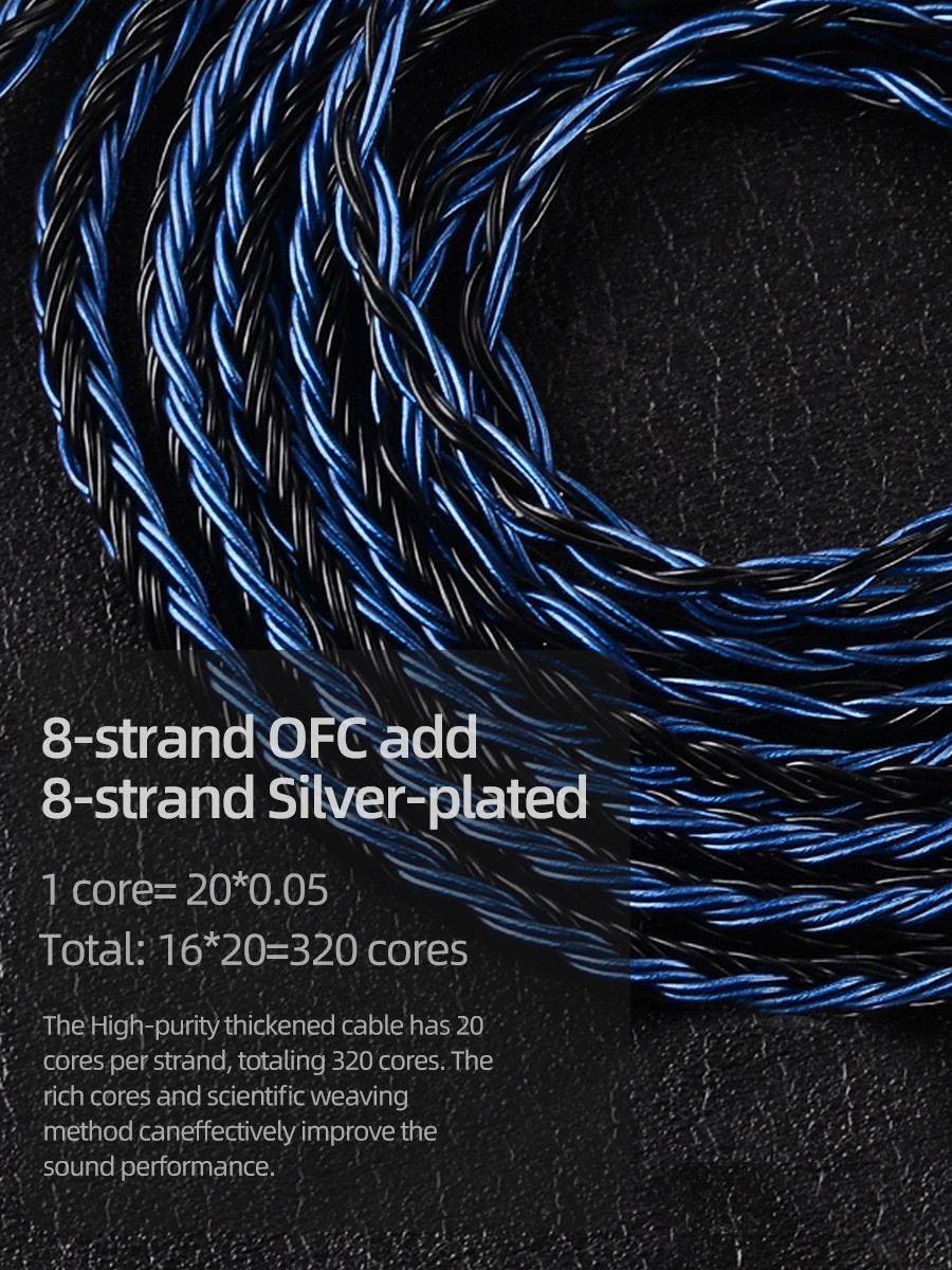 FAAEAL 320 Cores Earbud Replace Wire HiFi Balanced Sound Quality 3.5mm ...