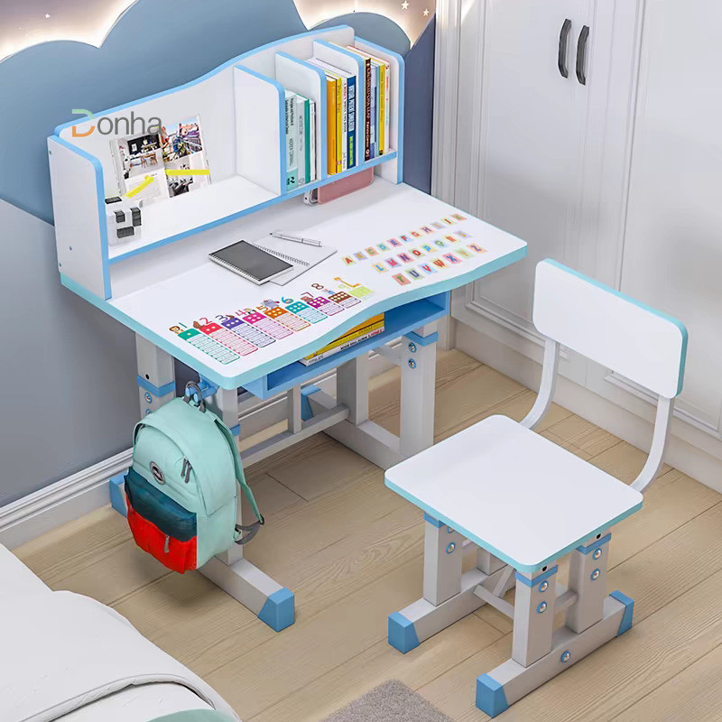 Kids Study Table And Chair Set Adjustable Cartoon Study Table Desk ...