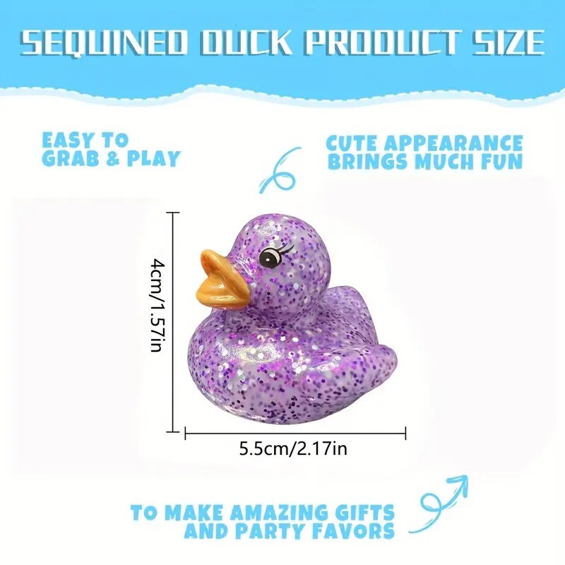 10pcs Glitter Rubber Ducks Mini Ducks Duck Bathroom Shower Pinching ...