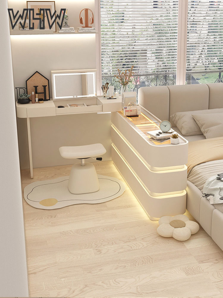 Dressing Table L-shaped Desk Corner Retractable Dressing Table Drawer ...