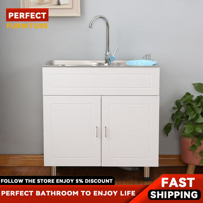 304 Stainless Steel Sink Household Kitchen Washing Basin Cabinet Floor ...