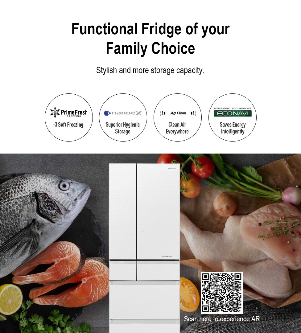 Panasonic Premium MIJ Made In Japan 6-Door Refrigerator NR-F503GT-WS ...