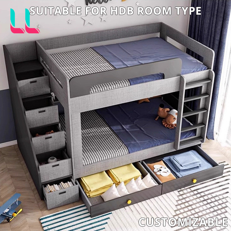 LL Bunk Bed Multi-function Double Decker Large Storage Loft Children's ...