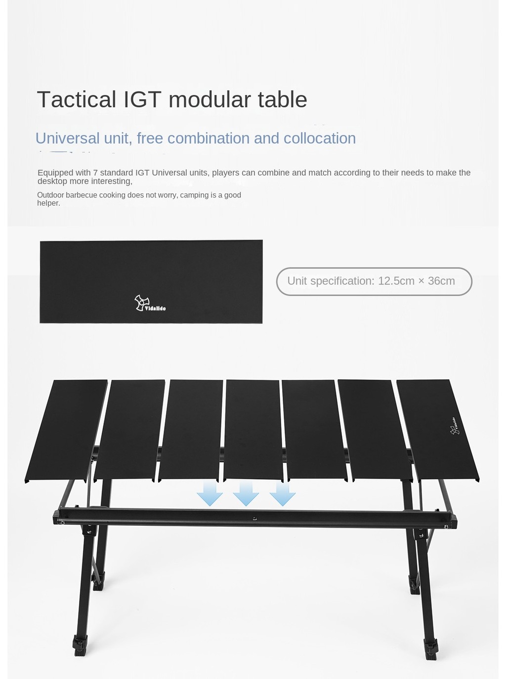 Vidalido IGT Modular Folding Table Tactical Integrated Grill Split ...