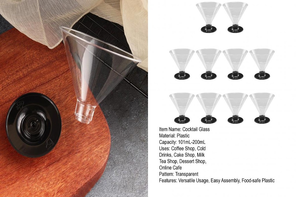 moreorders| Disposable Plastic Martini Cups Cocktail Glass Set for ...