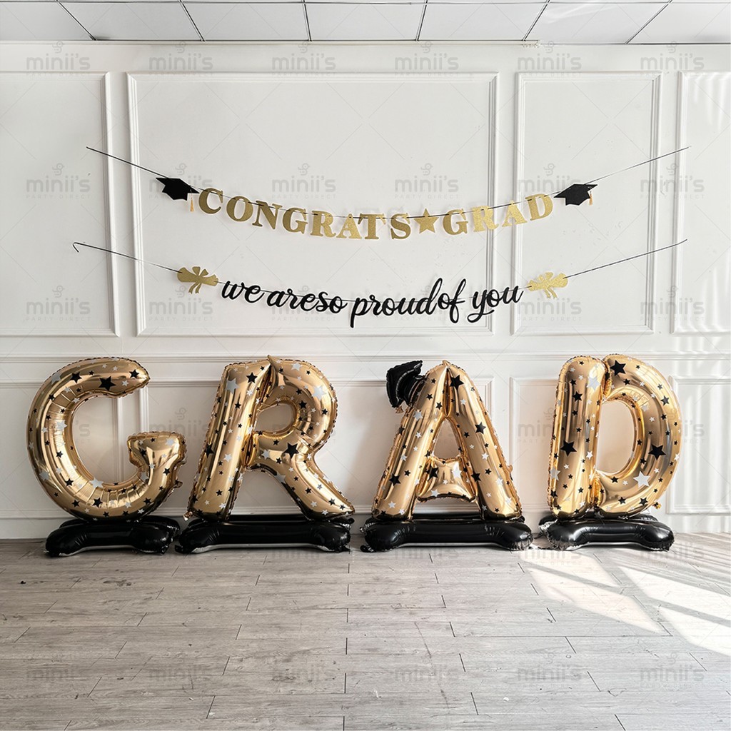 MINIIS Giant GRAD Graduation Balloon Tahniah Belon Congratulations ...