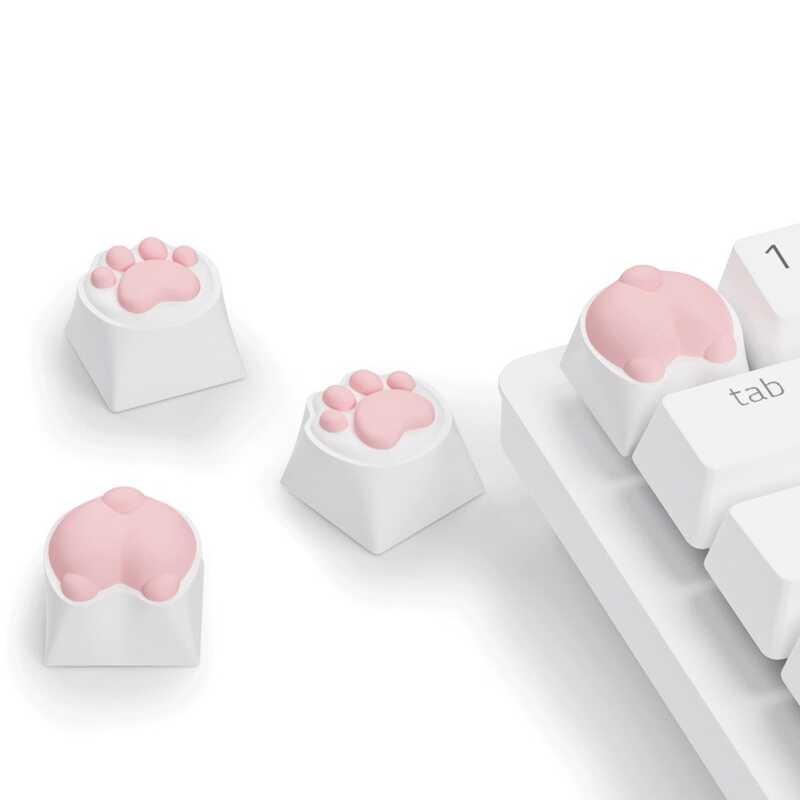 Cat Fart Keycap Pink Girl Cat Paw Keycap Cat Butt Keycap Rock-paper ...