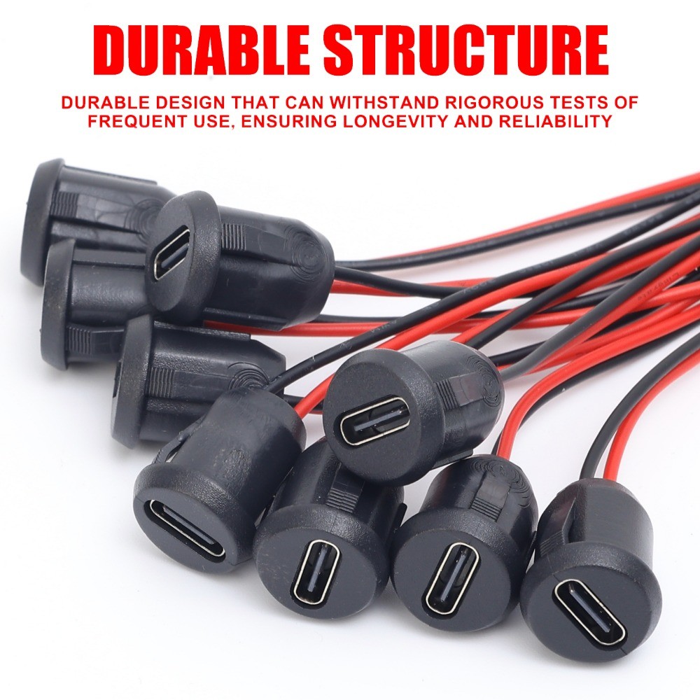 Multi-purpose 5V 3A 2Pin Type-C Female Fast Charging Wiring Extension ...