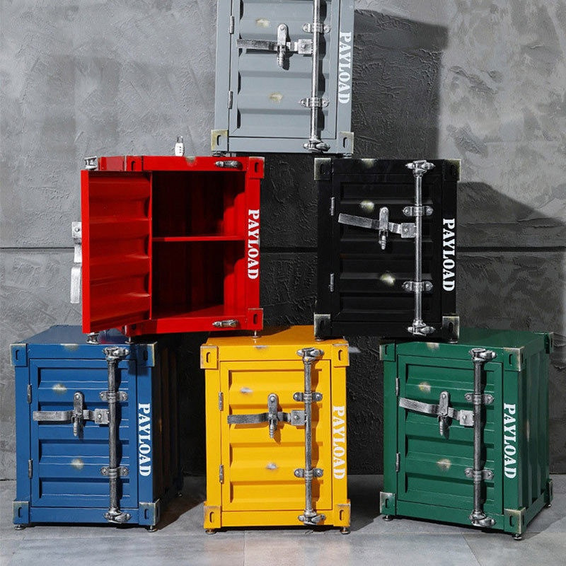 Industrial Style Bedside Table Container Bedside Cabinet Retro Creative ...