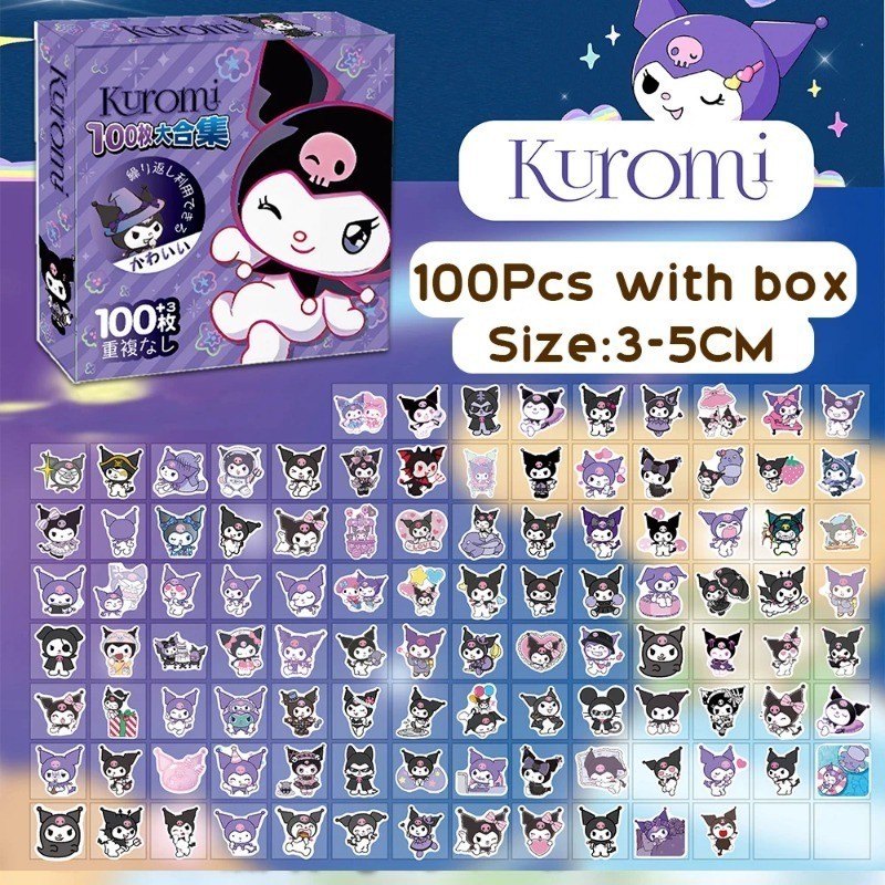100PCS Stickers Cute Kuromi Sticker for Laptop Phone Case Girls Anime ...