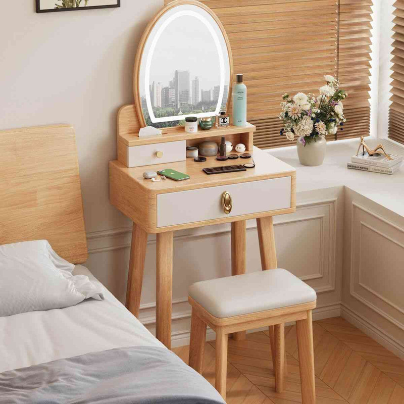 Solid Wood Dressing Table Bedroom Simple Modern 50Cm Small Mini Makeup ...