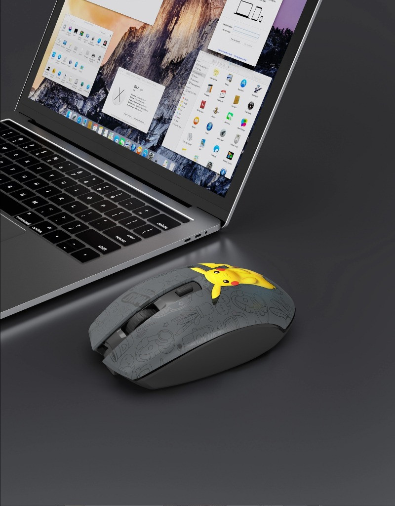 Pokémon T3 Wireless Mouse Pikachu Cute Silent Rechargeable Mice 2.4G ...