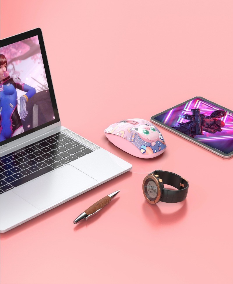 Pokémon T3 Wireless Mouse Pikachu Cute Silent Rechargeable Mice 2.4G ...