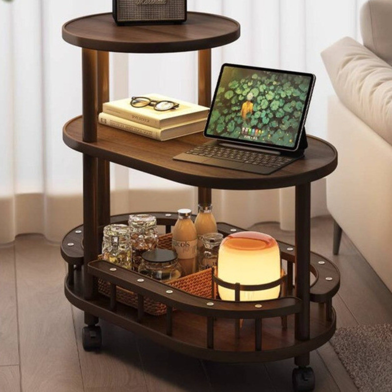 Sofa Side Table Coffee Table Movable Living Room Solid Wood Small ...
