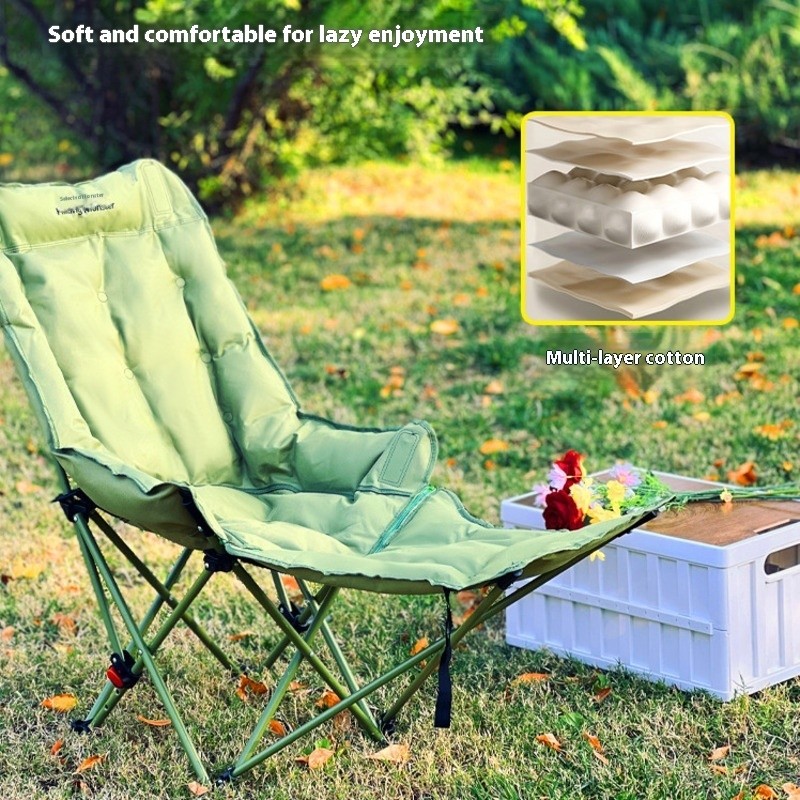 Folding Chair Extended Version Moon Chair With Leg Rest Portable Home ...