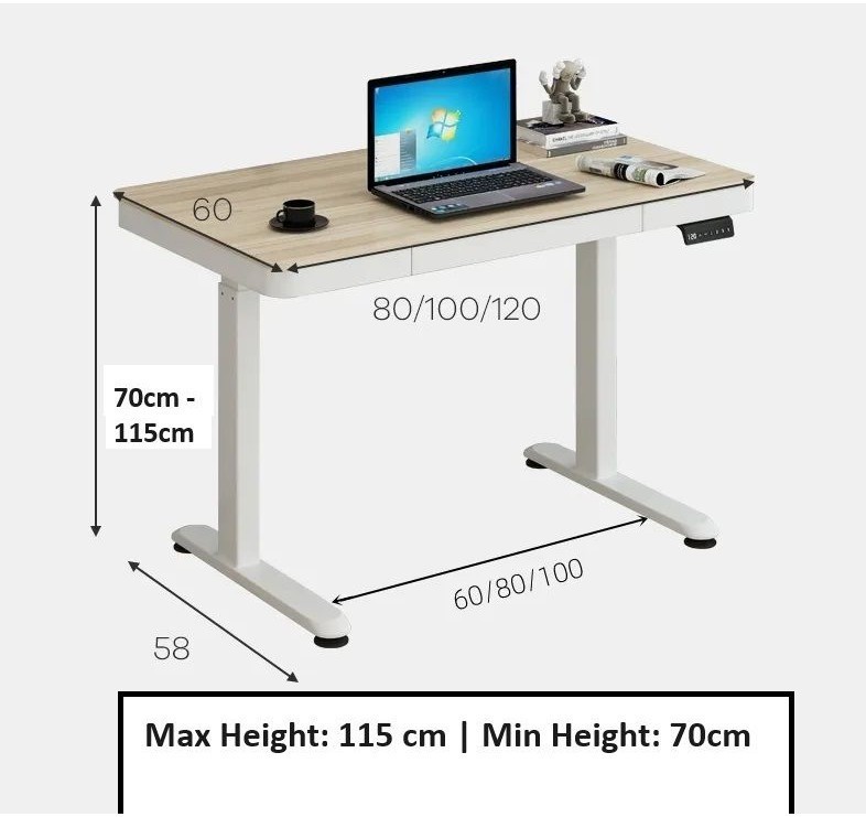 Smart Ergo Electric Memory Height Adjustable Computer Table with ...