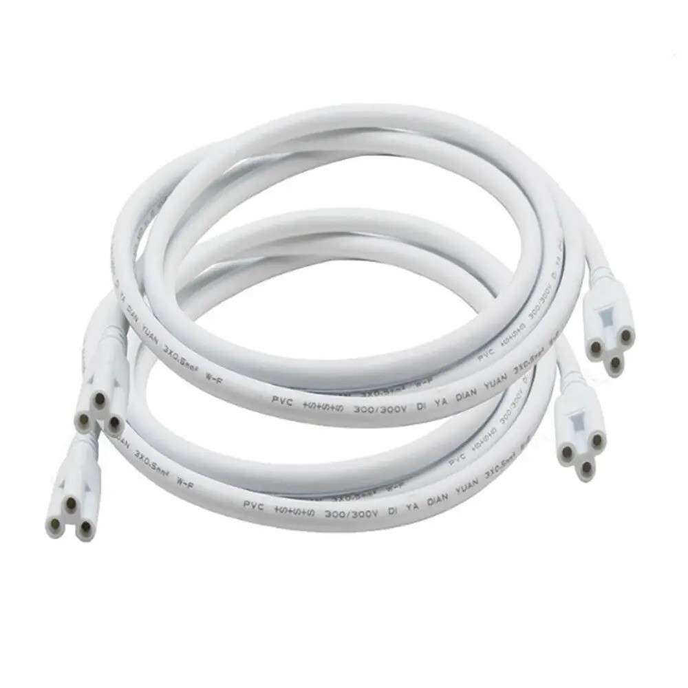 30-200cm 3 Pin LED Tube Fluorescent Light Power Cord T5 T8 Plug Wire ...