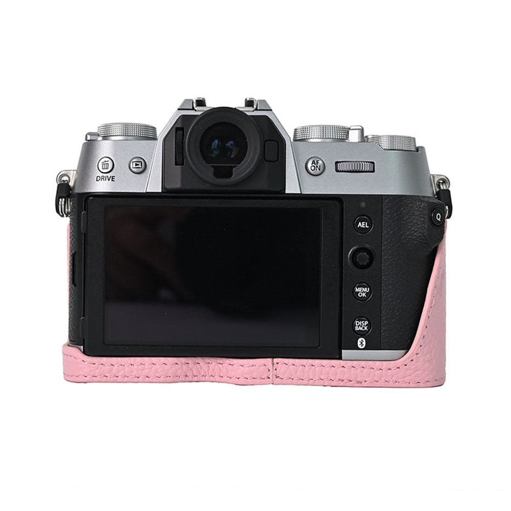 XT50 Genuine Leather Camera Half Case for Fujifilm XT50 X-T50 Bottom Opening Magnetic Cover ...
