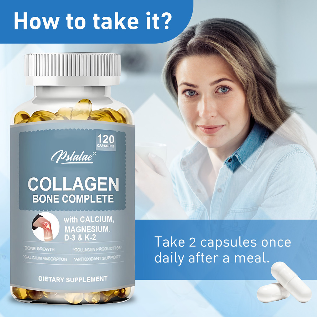 Collagen Bone Complete Capsules Formula with Plant Calcium & Magnesium ...