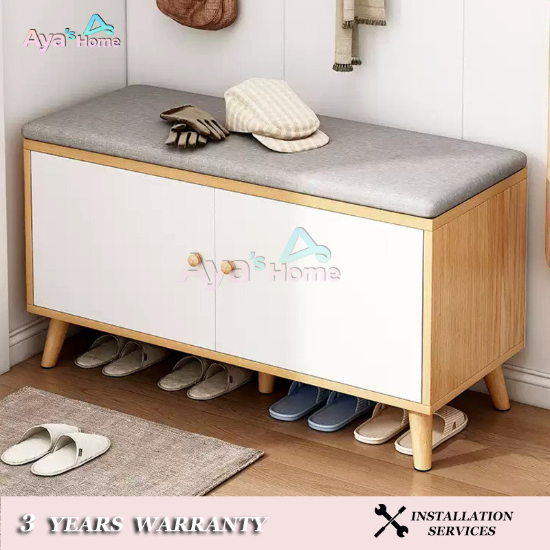 Aya 【30+shoes】 Flip Rack Organizer Cover Cabinet Shoe Stool With Seat ...