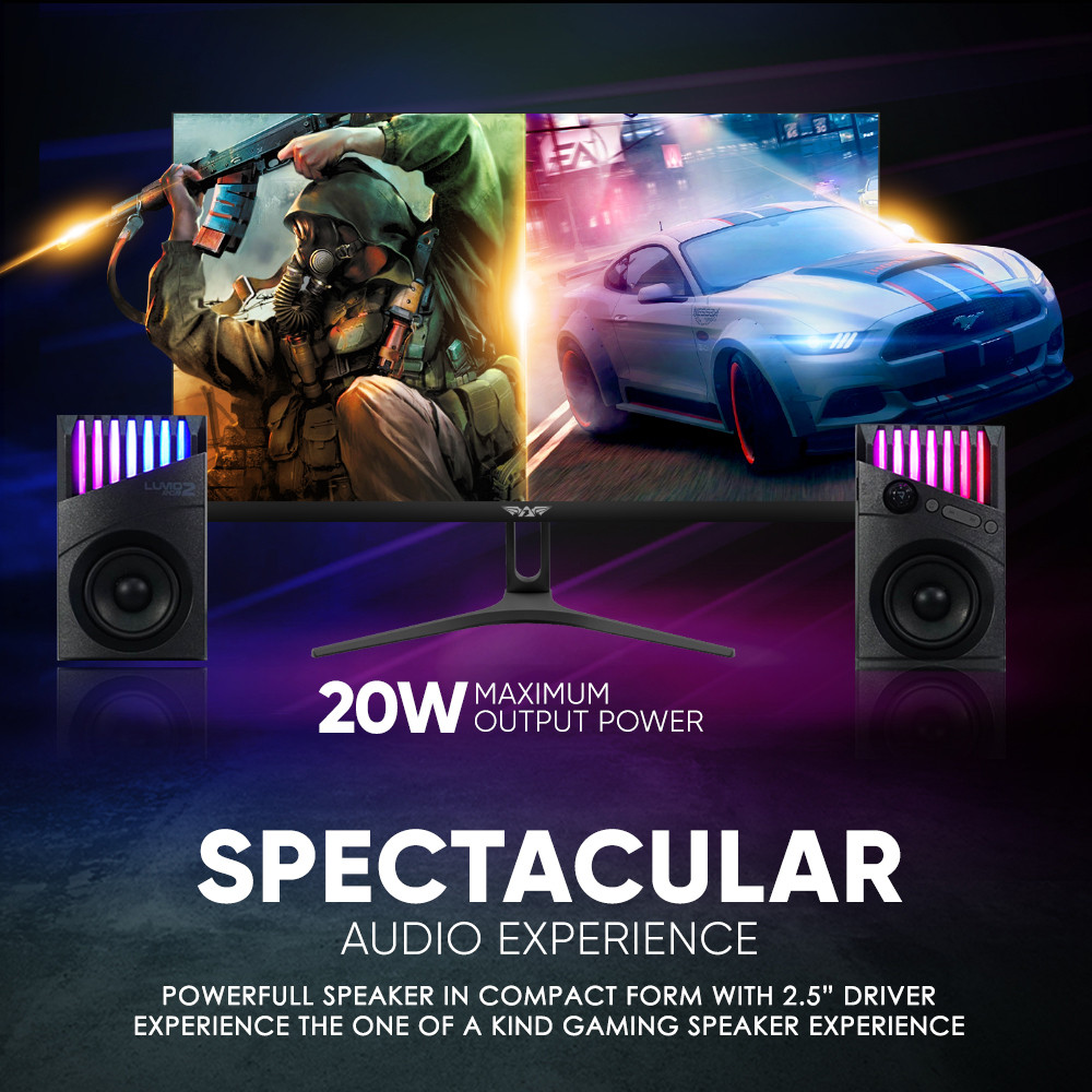Armaggeddon Lumo 2 RGB Bluetooth 5.3 Gaming Speaker | 2.0 Stereo | Low ...