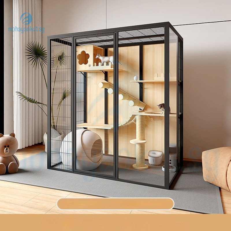 Cat Cage Villa Home Super Large Space Nest House Panoramic Glass Room ...