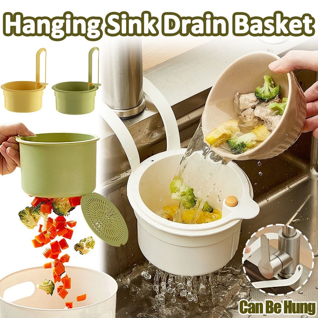 🔥Ship 24H🔥 Hanging Drain Basket Kitchen Sink Drainer Push Type Sink ...
