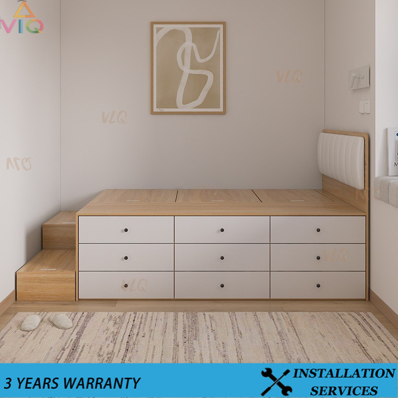 PH PH Small apartment drawer bed storage high box storage bed tatami ...