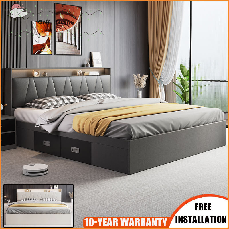 XXY Double Bed Storage Bed Platform Tatami Modern Simple Single Bed ...