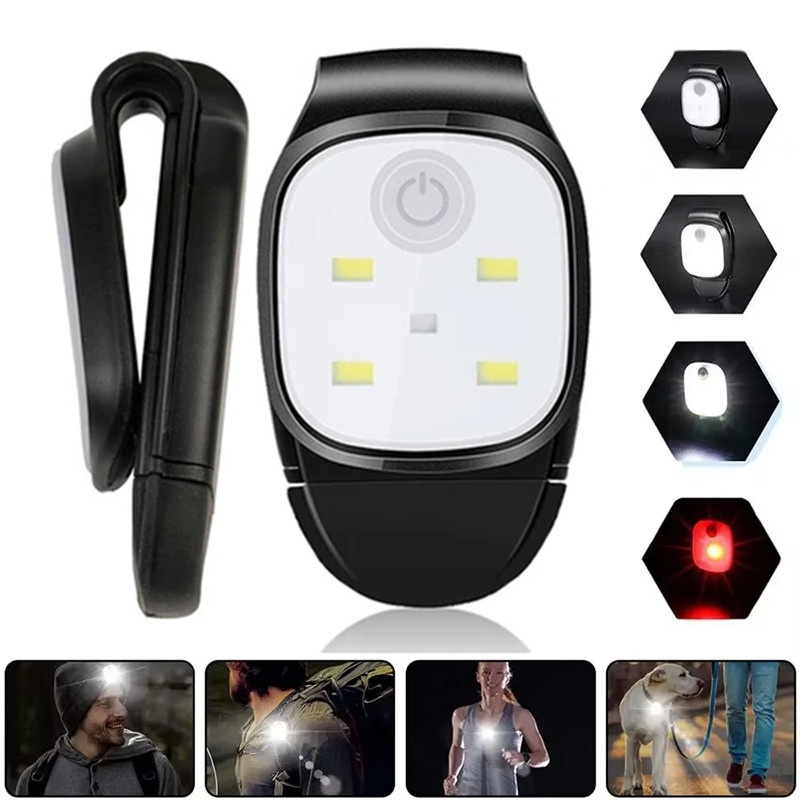 Outdoor Night Clip on Running Lights Reflective USB Rechargeable LED ...