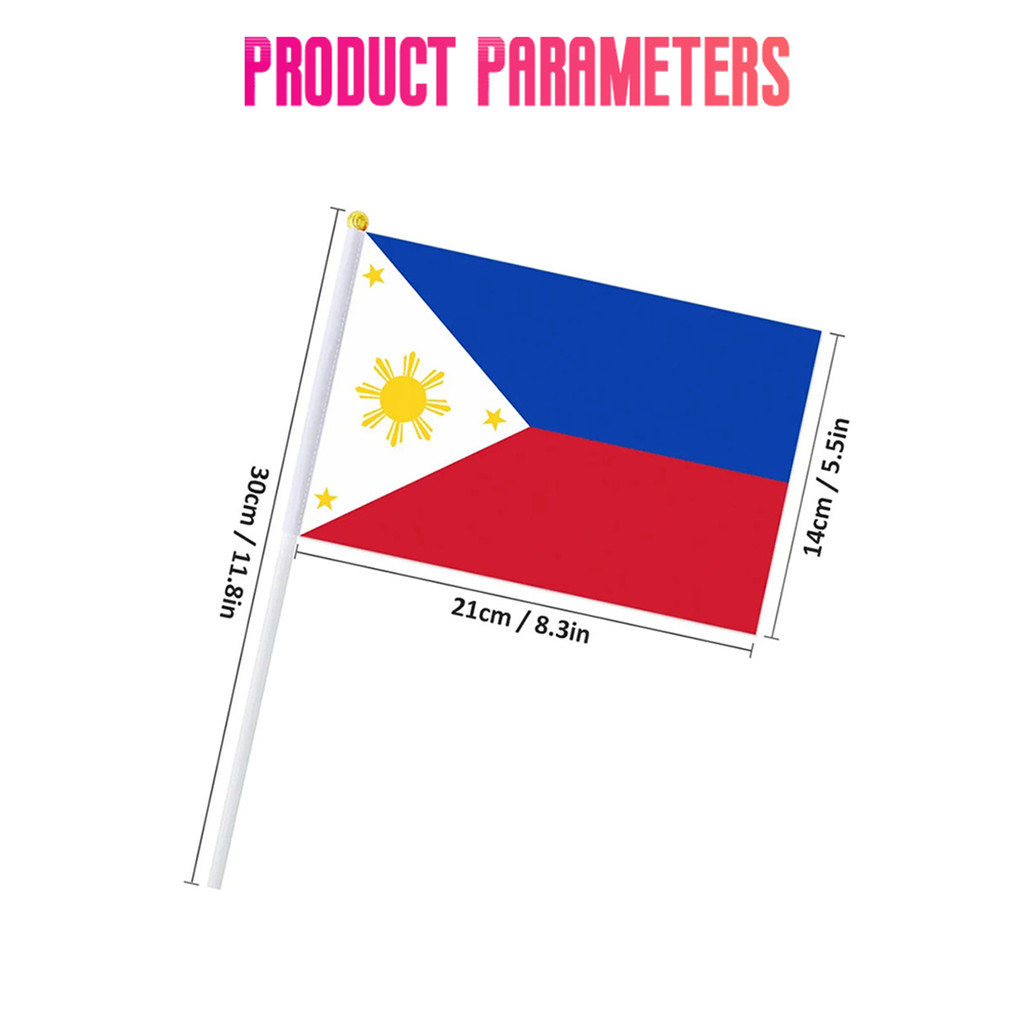 8x5in Small Philippine Flag with Stick Philippine Hand Waving Flag ...