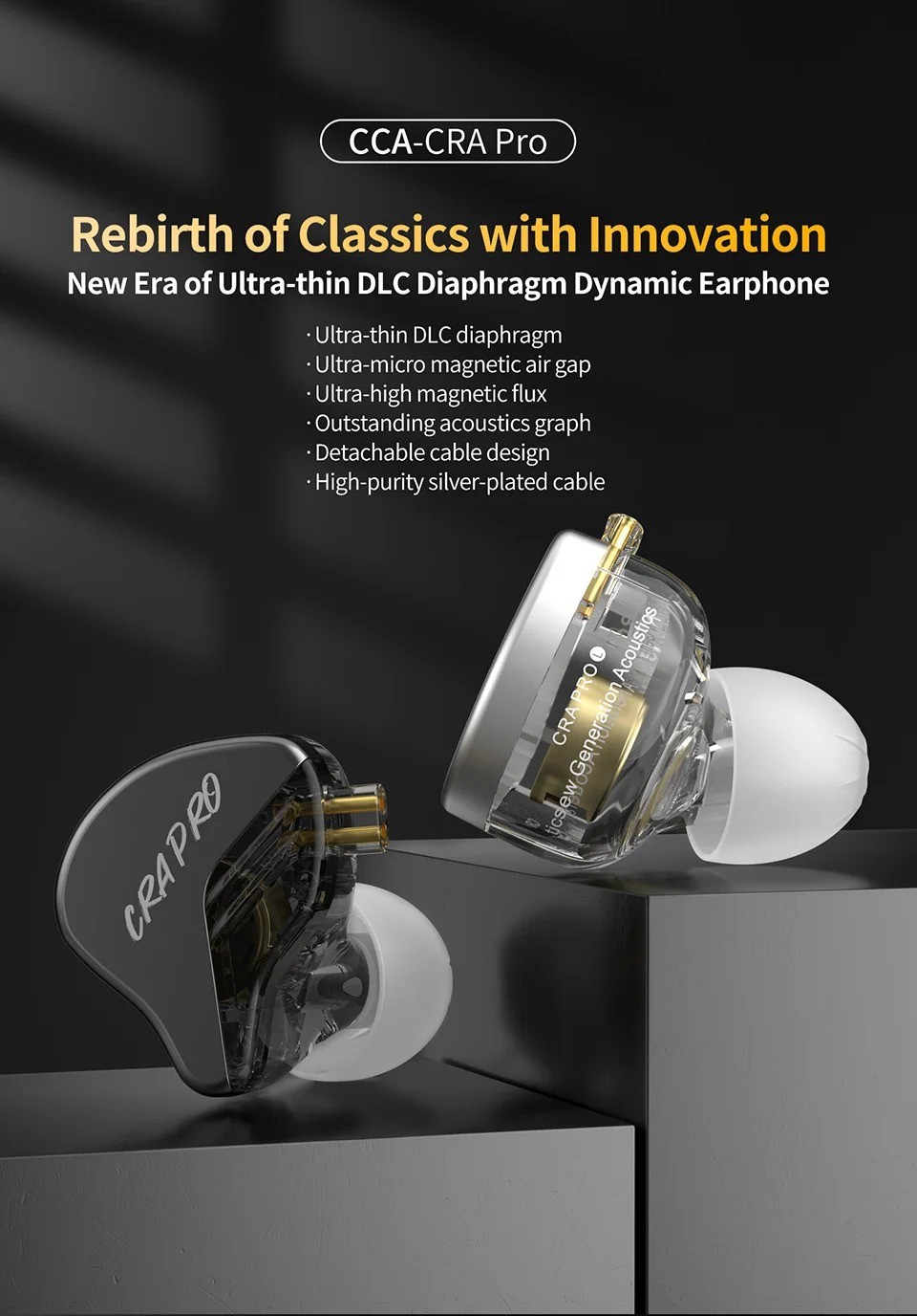 Uareliffe CCA CRA Pro Headset Internal Magnetic Dynamic Driver In-ear ...