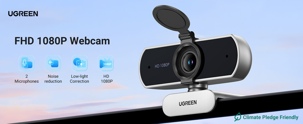 UGREEN 1080P 30FPS HD Webcam Fixed Focus USB with Lens Protection Cap ...