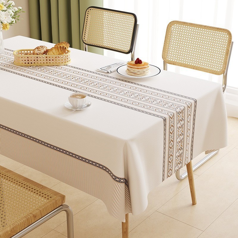 PU tablecloth waterproof and oil-proof washable light luxury tablecloth ...
