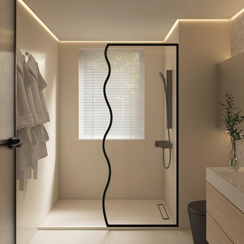 Shower Partition Stainless Steel Shower Screen Glass Household Bathroom ...