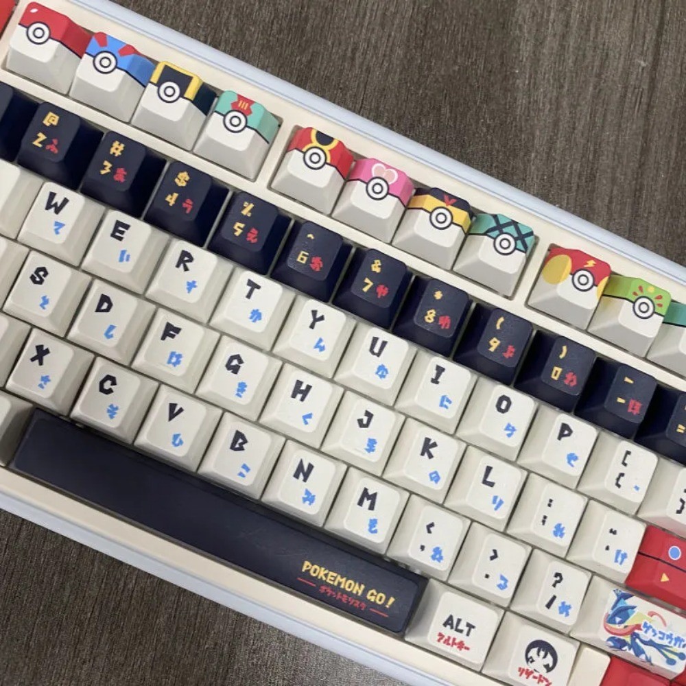Pokemon Keycaps MOA/Cherry Profile 130 Keys PBT Dye Sublimation Round ...