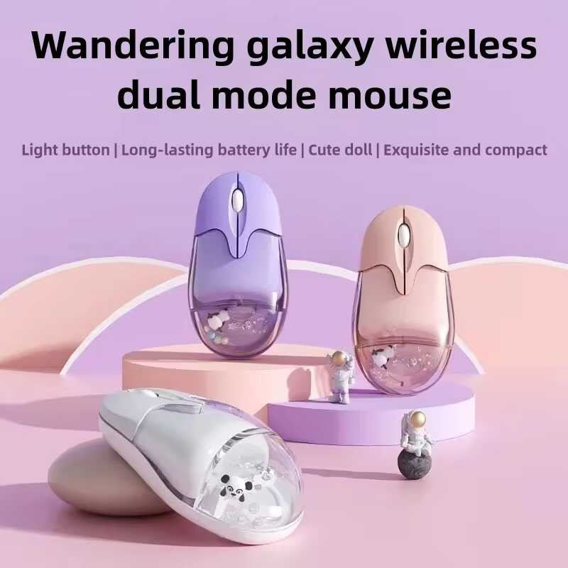 Creative Floating Animal Computer Mice 2.4G+Bluetooth Rechargable Mouse Cute Floating Panda ...