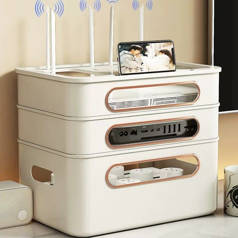 SGP HOT!! Wifi Router Storage Box TV Set-top Box Storage Rack Socket ...