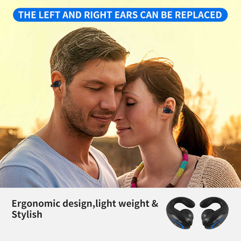 Wireless Single Ear Earhook Stereo Sports Earphone Bluetooth 5.0 Bone ...