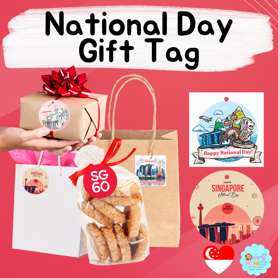 PartyMonkey National Day Gift Tag SG60 Celebration Tags Happy Birthday ...