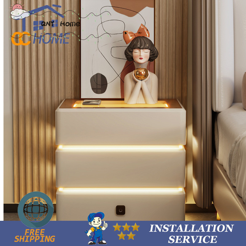 XXY CLYY Modern minimalist bedside table, desk lamp, integrated bedroom ...