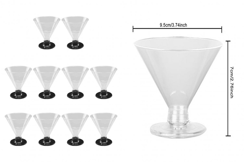 moreorders| Disposable Plastic Martini Cups Cocktail Glass Set for ...