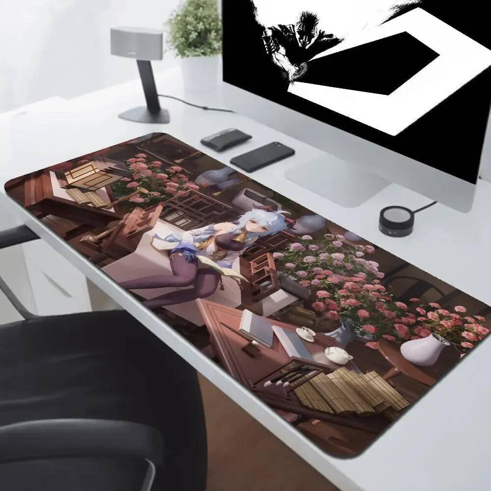 Kawaii Mouse Pad Keyboard Sex Hot Ganyu Gamer Cabinet Gaming Mat Mause