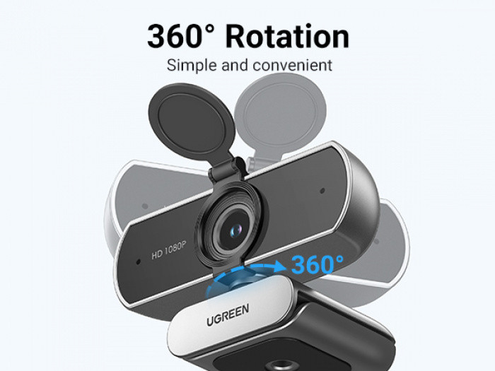 UGREEN 1080P 30FPS HD Webcam Fixed Focus USB with Lens Protection Cap ...
