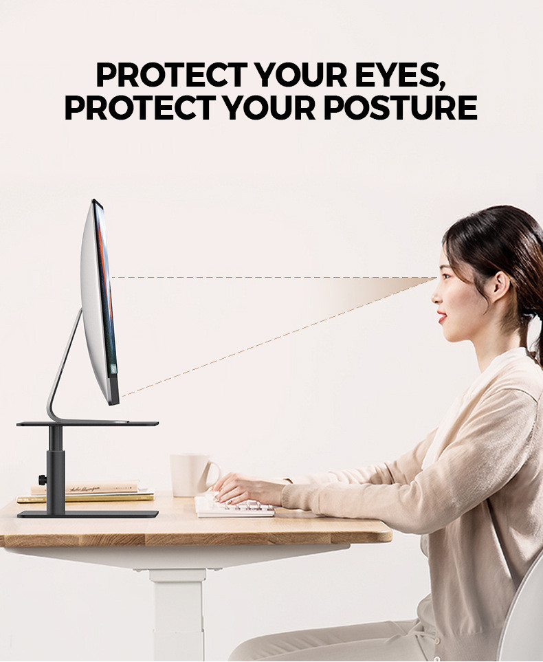 Smart Ergo Height Adjustable Monitor Stand | Aluminium Alloy Desktop ...